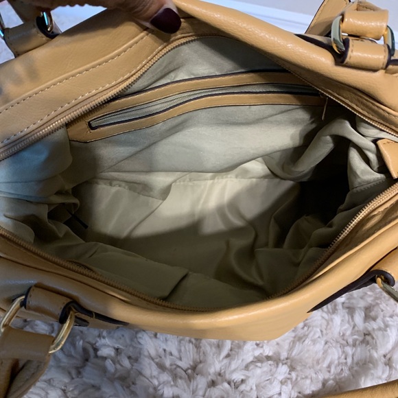 Bags | Camel Colored Hobo Bag With Grommet Accents | Poshmark